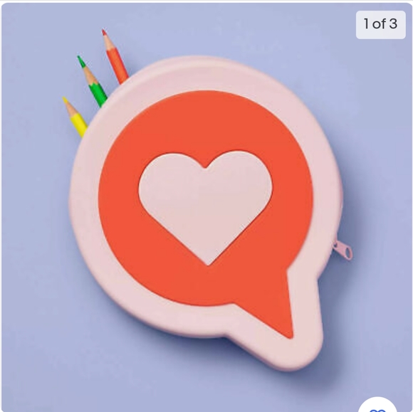 More Than Magic | Toys | Zipper Silicone Pink Heart Pencil Pouch From ...